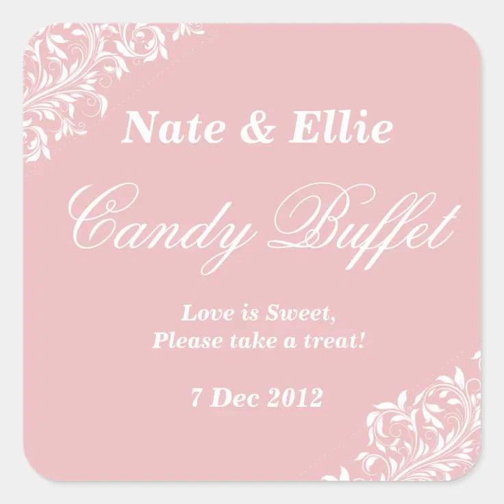 Blush pink candy buffet Sticker | Zazzle