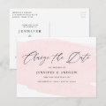 Blush Pink Change The Date Wedding Postponement Announcement Postcard ...