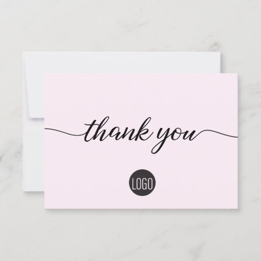 Blush pink chic Business Customer Appreciation Thank You Card | Zazzle