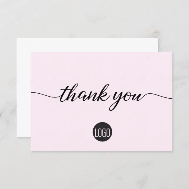 Blush pink chic Business Customer Appreciation Thank You Card | Zazzle