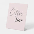 Blush Pink Coffee Bar Wedding Shower Pedestal Sign | Zazzle
