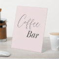 Blush Pink Coffee Bar Wedding Shower Pedestal Sign | Zazzle