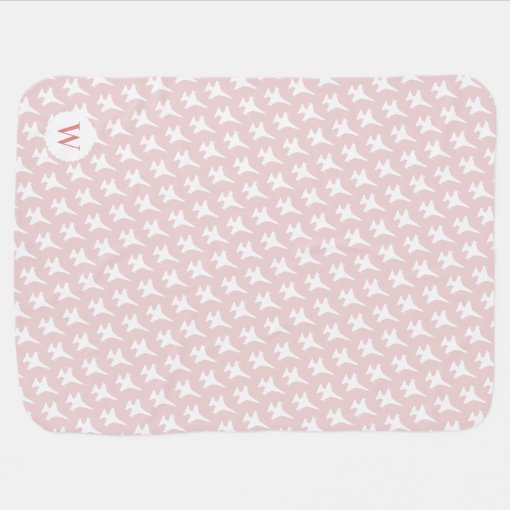 Blush Pink F-16 Viper Patterned Custom Monogram Baby Blanket | Zazzle