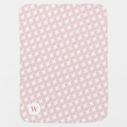 Blush Pink F-16 Viper Patterned Custom Monogram Baby Blanket | Zazzle