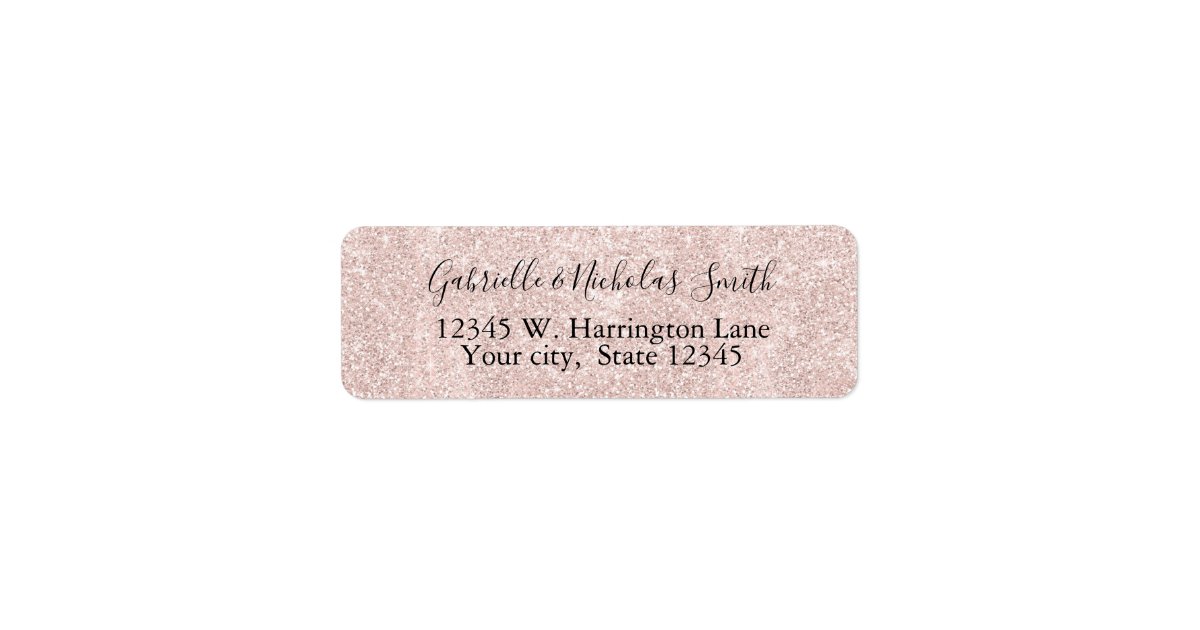 Blush Pink Faux Glitter Label | Zazzle