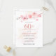Blush Pink Floral 60th Birthday Invitation Postcard | Zazzle