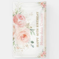 Blush Pink Floral Birthday Party Backdrop Welcome Banner | Zazzle