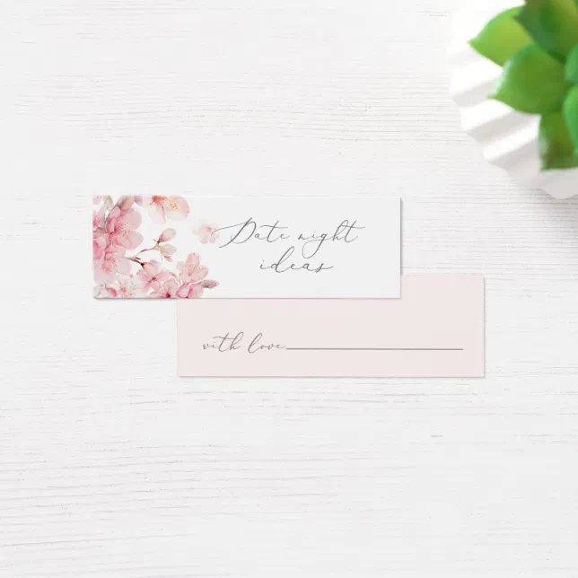 Blush Pink Floral Date Night Ideas Card Zazzle