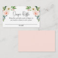 Blush Pink Floral Diaper Raffle Script Text Enclosure Card | Zazzle