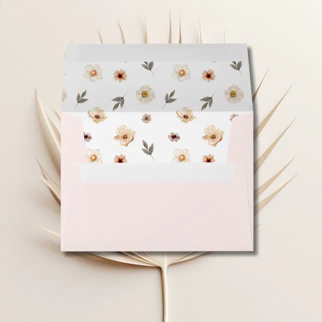 Blush Pink Floral Girl Baby Shower Envelope | Zazzle