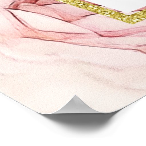 Blush Pink Floral Gold Photo Booth Frame Prop Poster | Zazzle