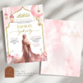 Blush Pink Floral Islamic Girl Hijab Invitation | Zazzle