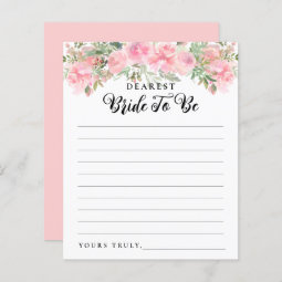 Blush Pink Floral Letter Bride To Be Bridal Shower | Zazzle
