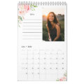 Blush Pink Floral Photo Calendar With Notes | Zazzle