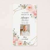 Blush Pink Floral Photo Funeral Memorial Bookmark | Zazzle