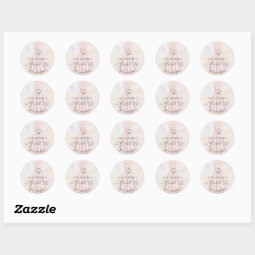 Blush Pink Floral Sweet 16th Birthday Classic Classic Round Sticker ...