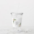 Blush pink floral thank you teacher gift acrylic tumbler | Zazzle