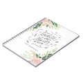 Blush pink floral thank you teacher gift announcem notebook | Zazzle