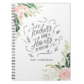 Blush pink floral thank you teacher gift announcem notebook | Zazzle