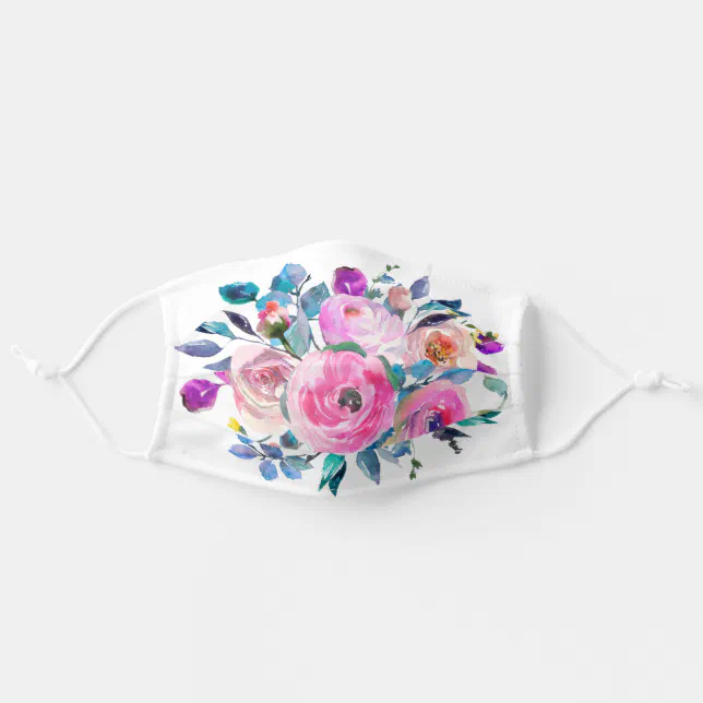 Blush Pink Floral Watercolor Cloth Face Mask | Zazzle
