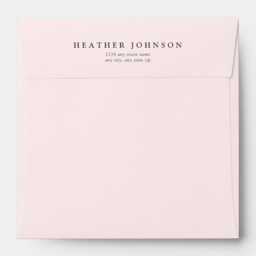 Blush Pink Floral Watercolor Square Envelope | Zazzle