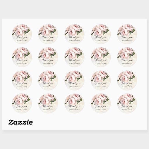 Blush Pink Floral Wedding Envelope Seal | Zazzle