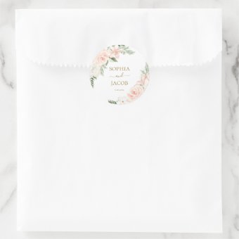 Blush Pink Floral Wedding Invitation Envelope Seal | Zazzle