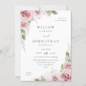 Blush Pink Floral Wedding V2 Invitation | Zazzle