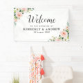 blush pink floral welcome wedding banner | Zazzle
