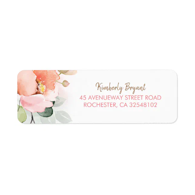 Blush Pink Flower Elegant Special Party Label | Zazzle