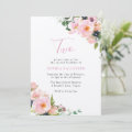 Blush & Pink Flower Girls 2nd Birthday Party Photo Invitation | Zazzle