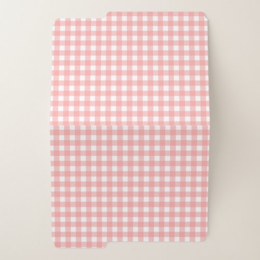 Blush Pink Gingham Check Pattern File Folder | Zazzle
