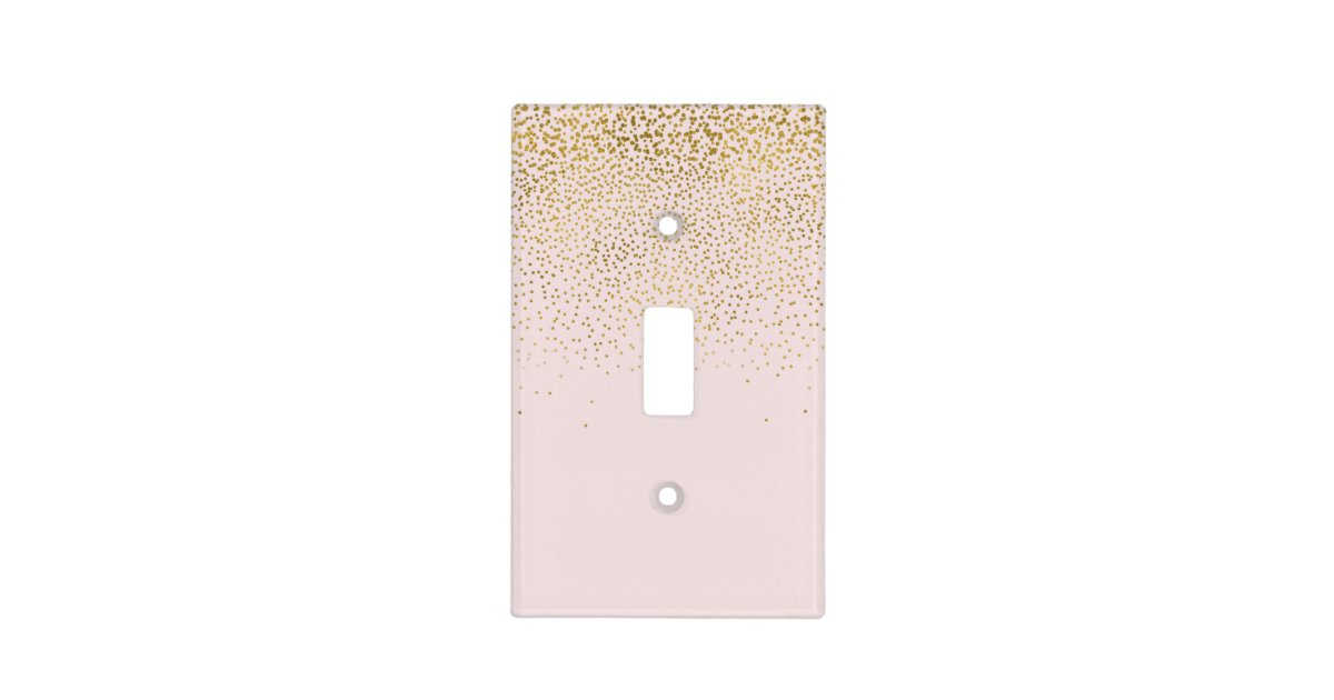 Blush Pink & Gold Confetti Modern Glam Trendy Light Switch Cover | Zazzle