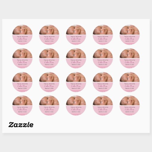 Blush Pink Gumdrop Baby Message Classic Round Sticker | Zazzle