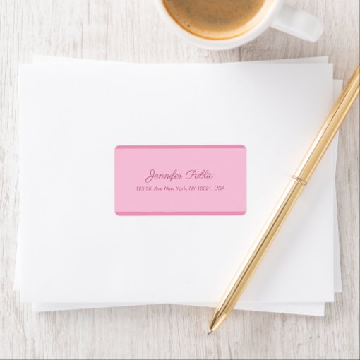 Blush Pink Handwritten Script Text Elegant Address Label | Zazzle