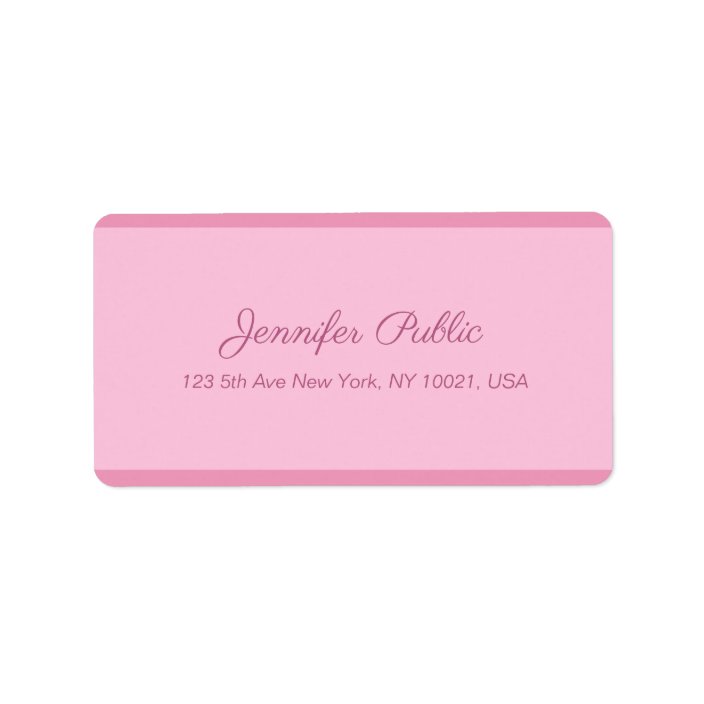 Blush Pink Handwritten Script Text Elegant Address Label | Zazzle.com