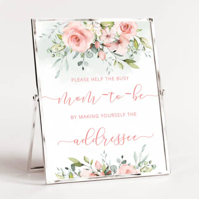 Blush pink help the Busy Mom Address an Envelope Poster | Zazzle