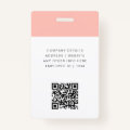 Blush Pink ID | Modern Stylish Photo Name Logo QR Badge | Zazzle