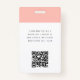Blush Pink ID | Modern Stylish Photo Name Logo QR Badge | Zazzle