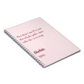 Blush pink inspirational goal quote notebook | Zazzle