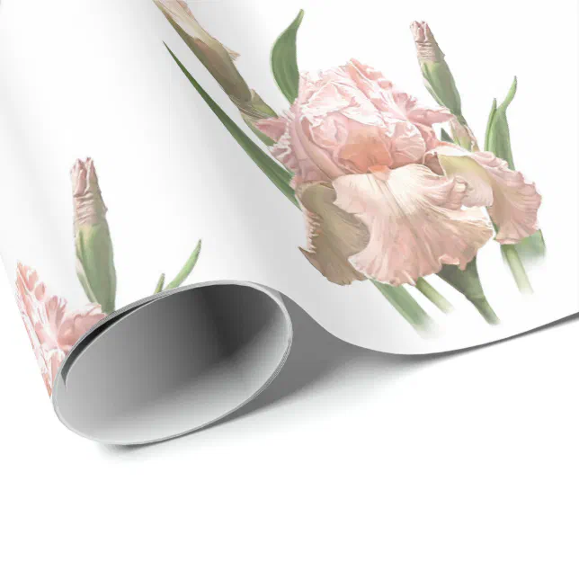 Blush Pink Iris Wrapping Paper | Zazzle