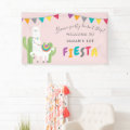 Blush Pink Llama Fun Cactus Birthday Party Welcome Banner | Zazzle
