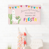 Blush Pink Llama Fun Cactus Birthday Party Welcome Banner | Zazzle