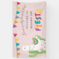 Blush Pink Llama Fun Cactus Birthday Party Welcome Banner | Zazzle
