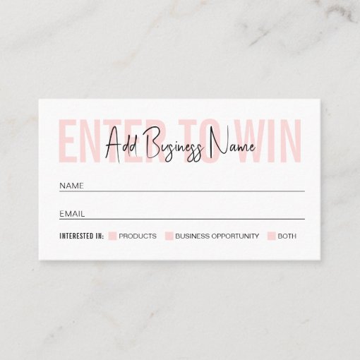 Blush Pink Logo Prize Draw Raffle Business Ticket | Zazzle