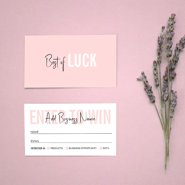 Blush Pink Logo Prize Draw Raffle Business Ticket | Zazzle