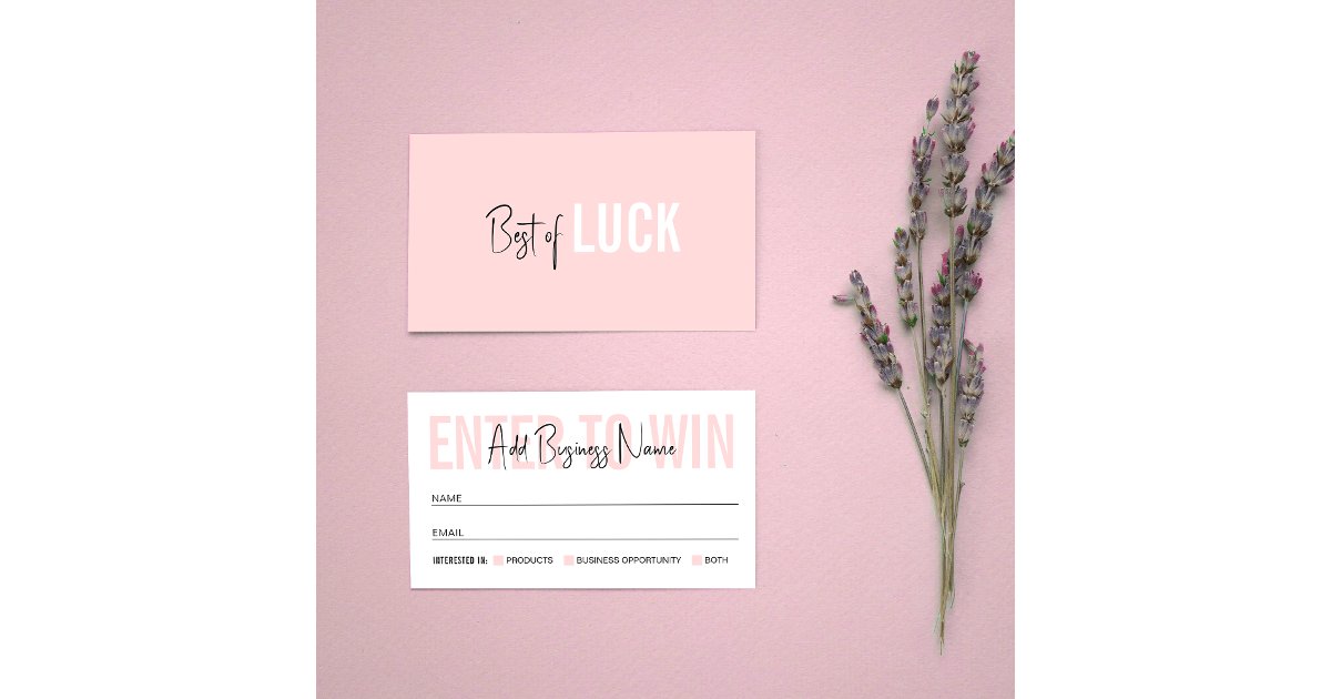 Blush Pink Logo Prize Draw Raffle Business Ticket | Zazzle
