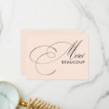Blush Pink Merci Beaucoup Elegant Calligraphy Thank You Card | Zazzle