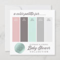 Blush Pink & Mint Baby Shower Color Palette Card | Zazzle