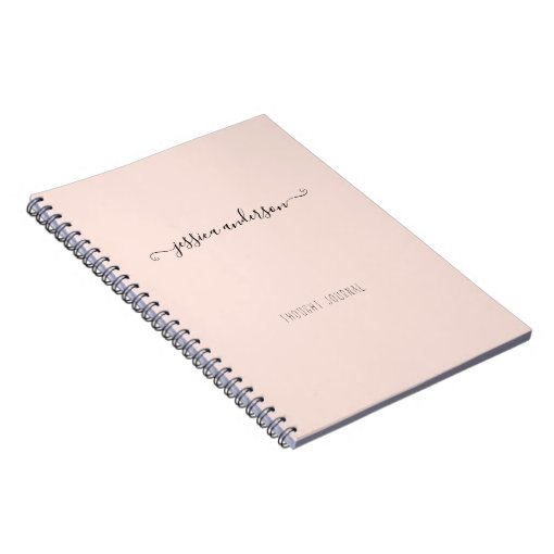 Blush Pink Modern Handwriting Calligraphy Script Notebook | Zazzle